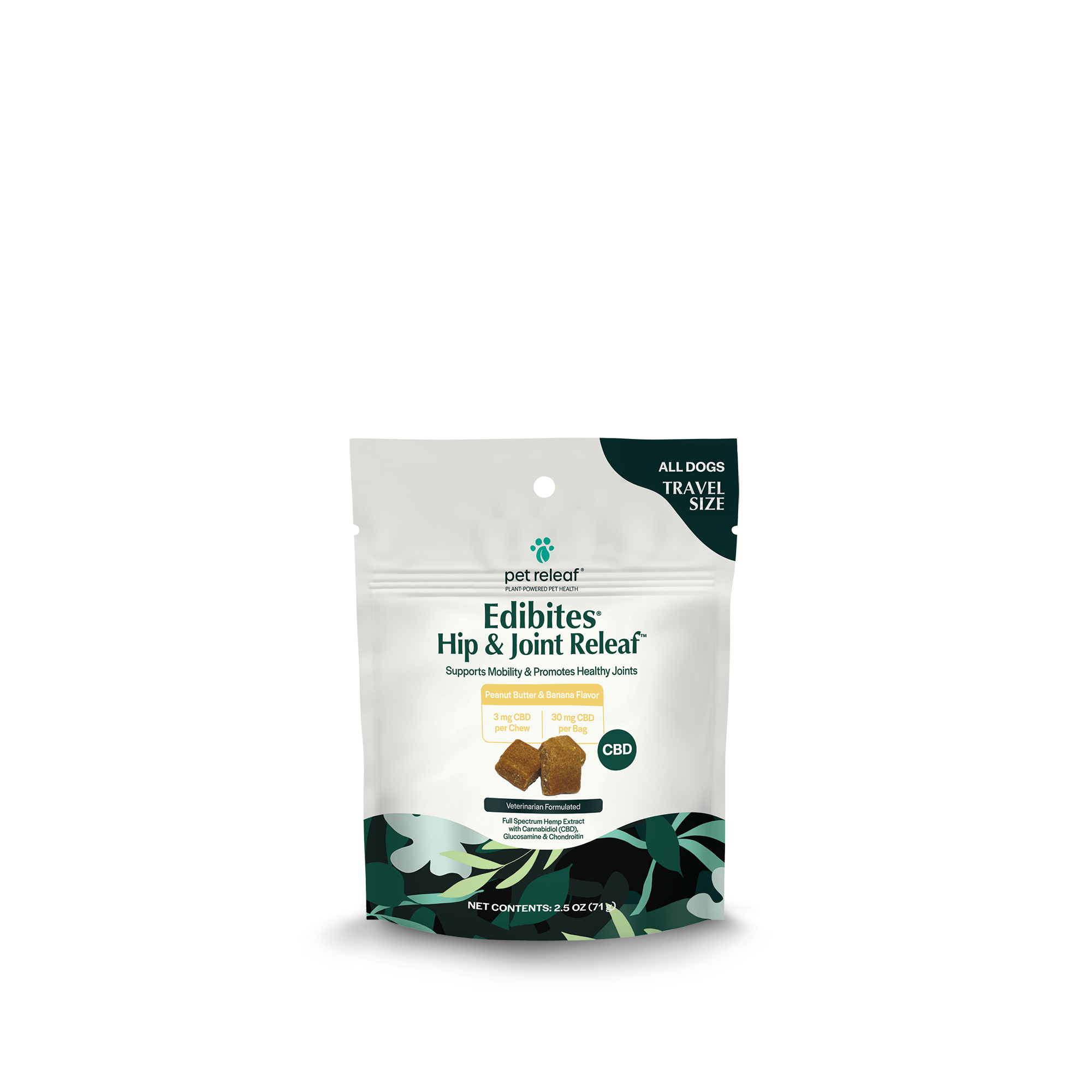 Hip & Joint Releaf CBD Edibites For Dogs – Travel Size, Peanut Butter ...